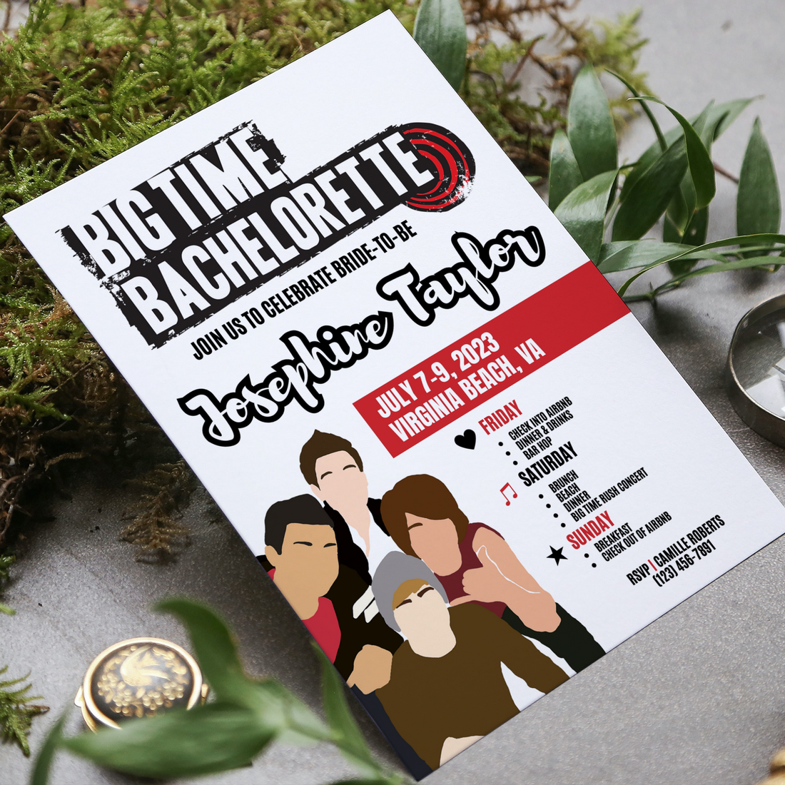 Big Time Rush Bachelorette Weekend Invitation (Canva) – Shop Disco